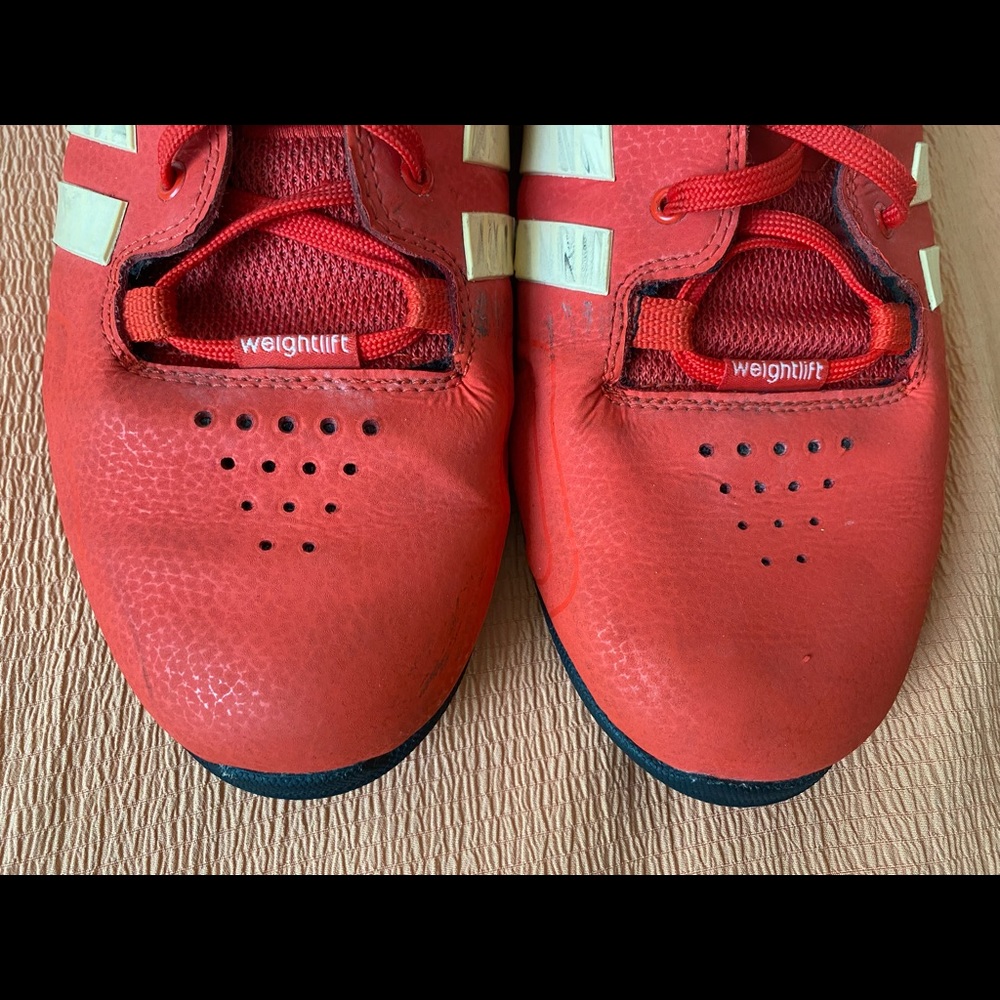Adidas Adipower Mens Weightlifting Squat Shoes Red Si… - Gem